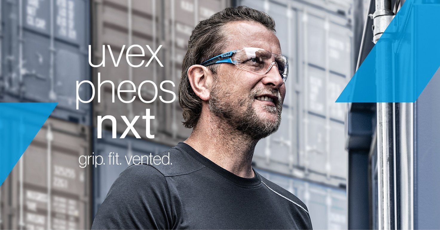 uvex pheos nxt — safety glasses with reliable grip